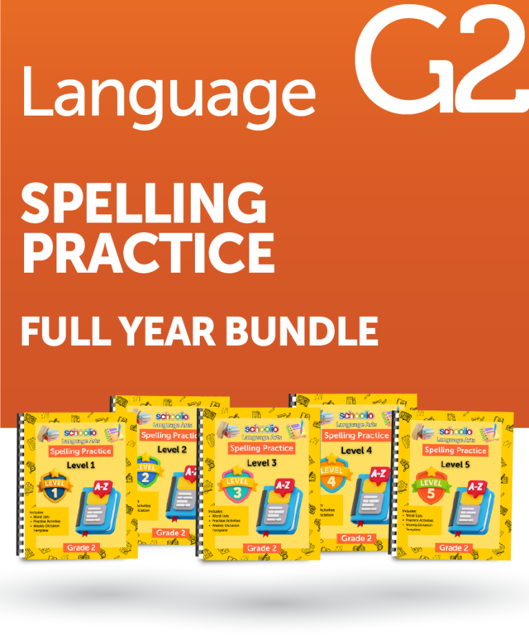Grade 2 Spelling Practice – Full Year Bundle - Schoolio